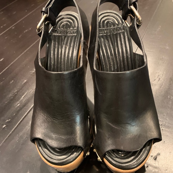 Givenchy | Shoes | Givenchy Wood Platform Heels In Black | Poshmark